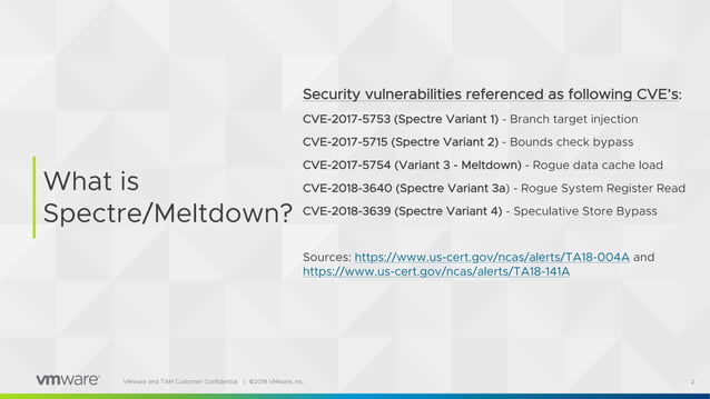 Spectre/Meltdown security vulnerabilities FAQ | PPT