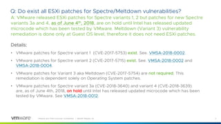 Spectre/Meltdown security vulnerabilities FAQ | PPT