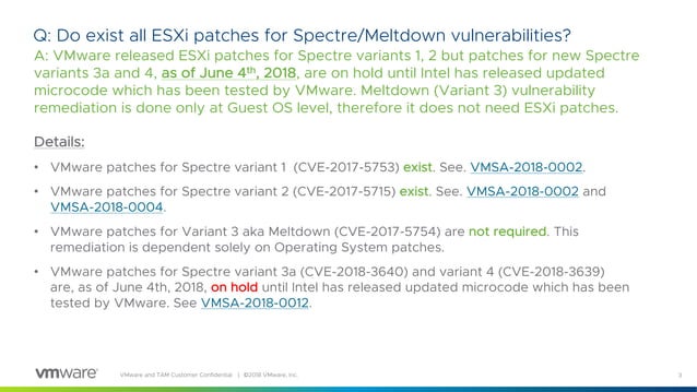Spectre/Meltdown security vulnerabilities FAQ | PPT