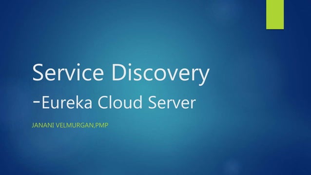 03 spring cloud eureka service discovery | PPT