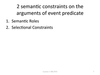 Lecture 3: Semantic Role Labelling | PDF