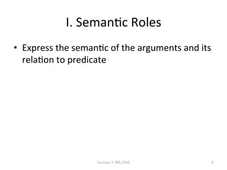 Lecture 3: Semantic Role Labelling | PDF
