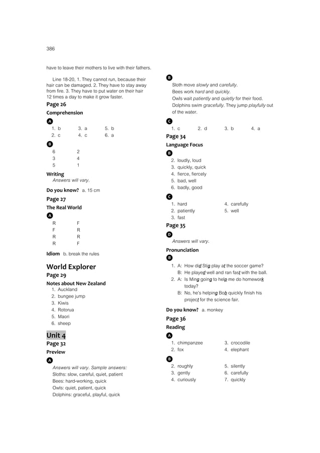 Time Zone M.3 Student Book Answer Keys | PDF