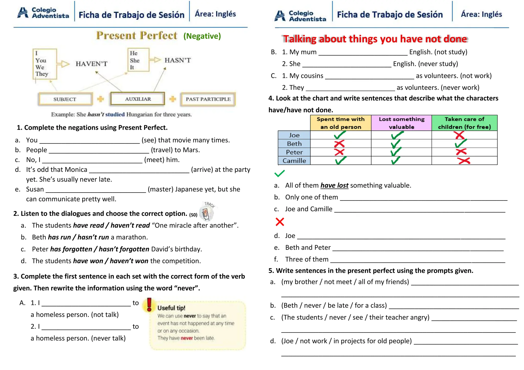 03_Talking about things you have not done_4th worksheet_Unit07.pdf