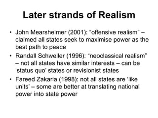 03 the main theories in international relations | PPTX
