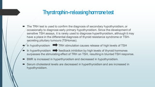 Thyroid Function Tests and clinical interpretation | PDF
