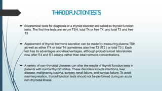 Thyroid Function Tests and clinical interpretation | PDF