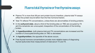 Thyroid Function Tests and clinical interpretation | PDF