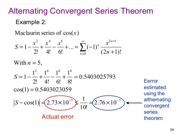 Alternating Series Estimation Theorem