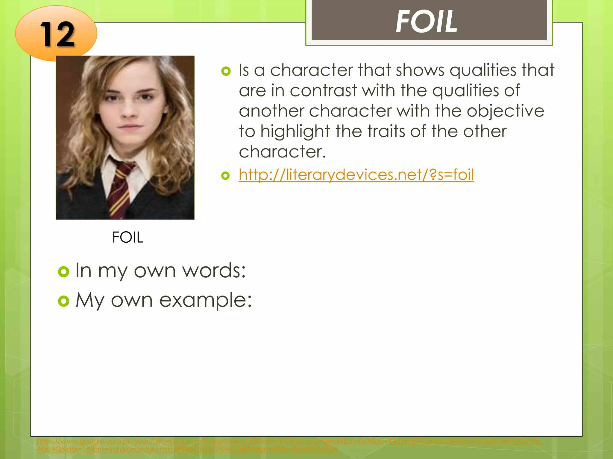 Types of Characters in Literature | PPTX