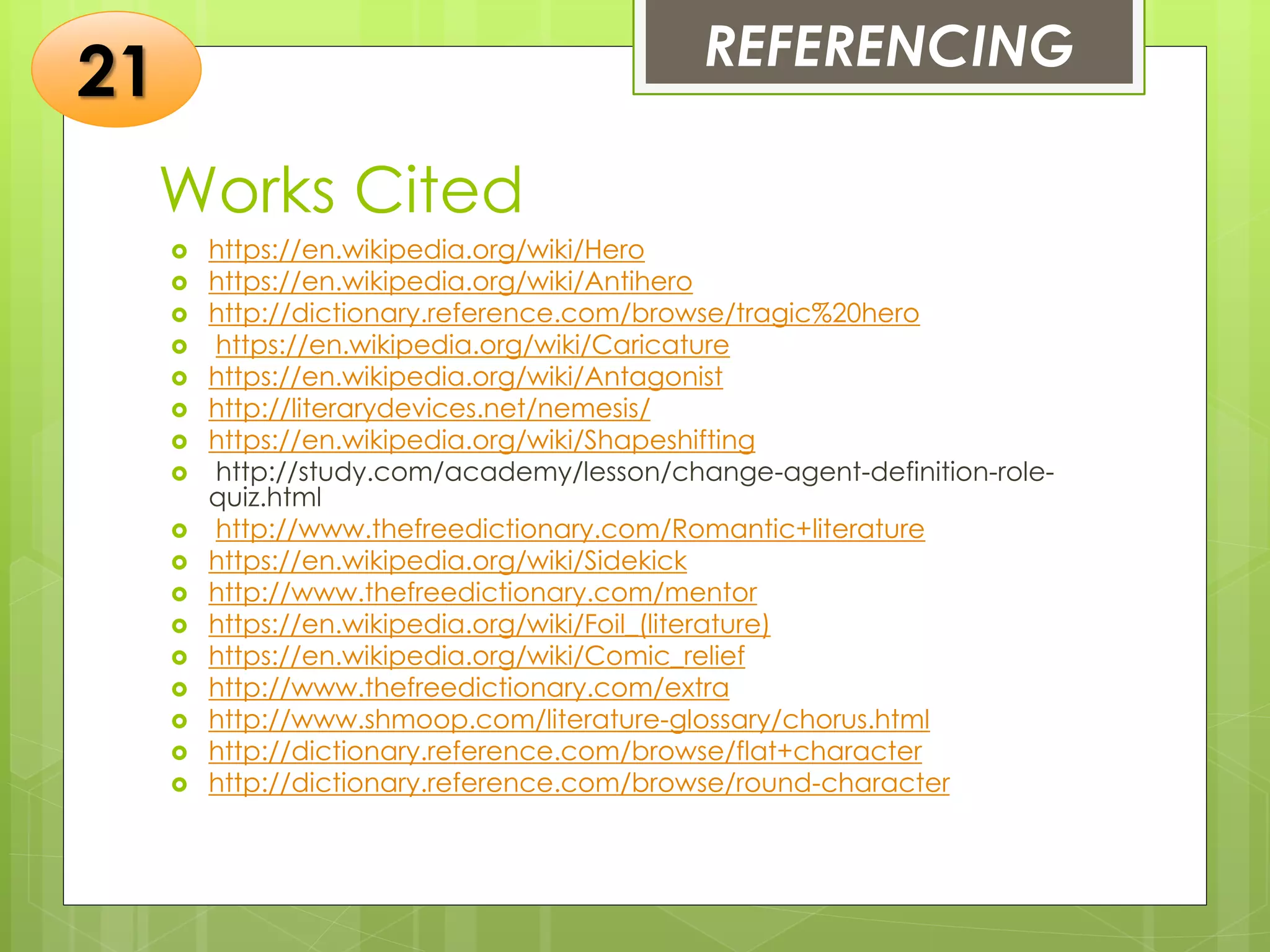 Types of characters in literature | PPT