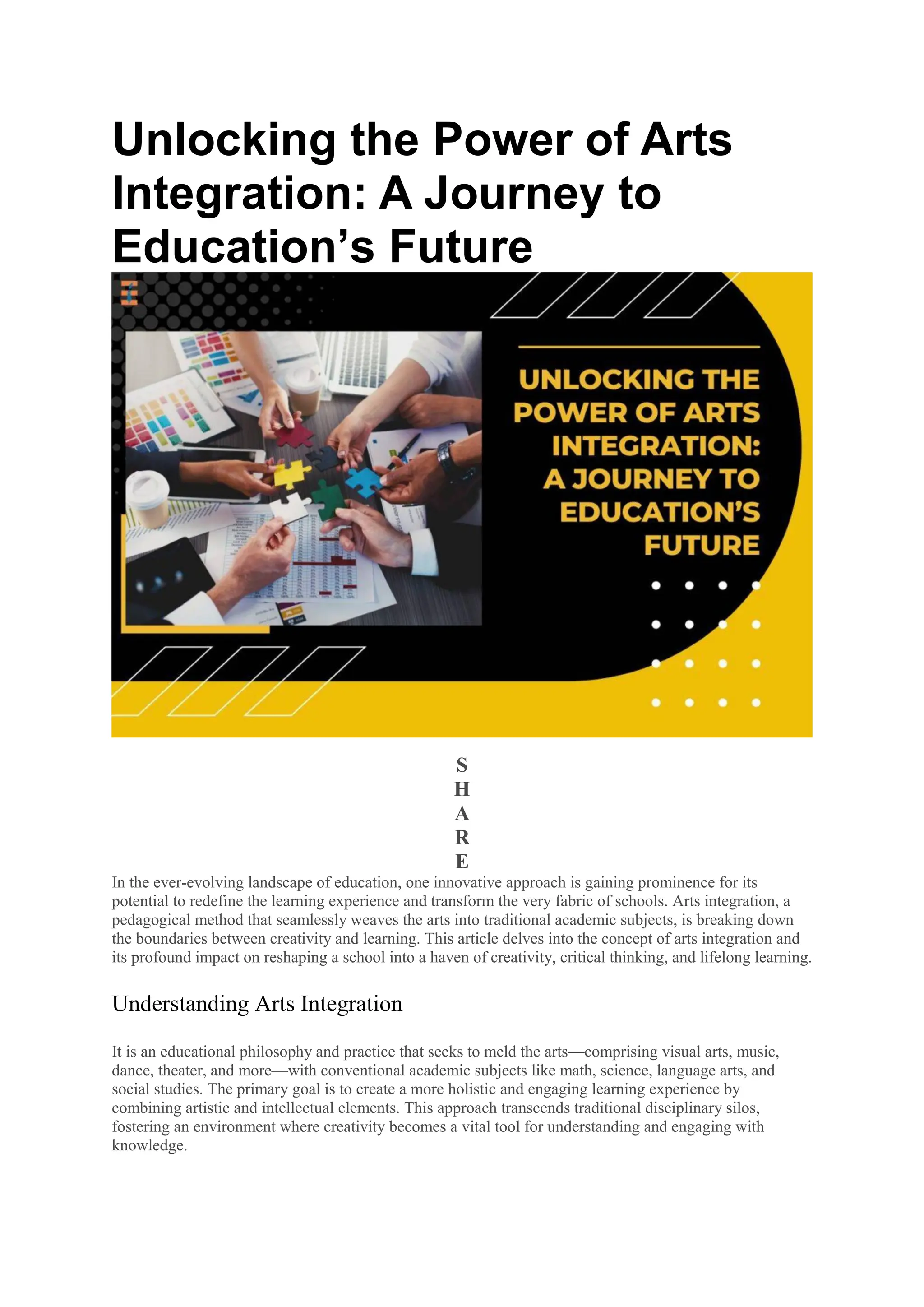 Arts Integration For classroom: Meaning, principles, Benefits And More ...