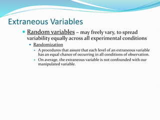 Variables and Control in Research Methodology | PPTX | Science