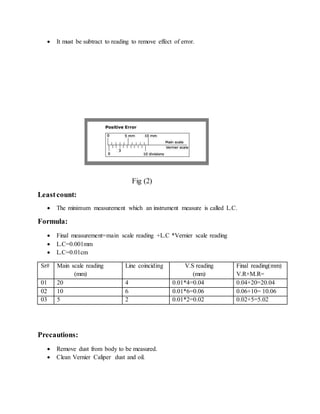 Vernier Micrometer Reading Test