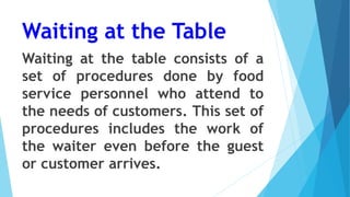 WAITING AT THE TABLE | PPTX
