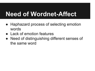 Wordnet-Affect [IIT-Bombay] | PPT