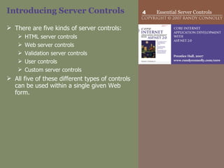 ASP.NET 03 - Working With Web Server Controls | PPT | Web Development | Internet