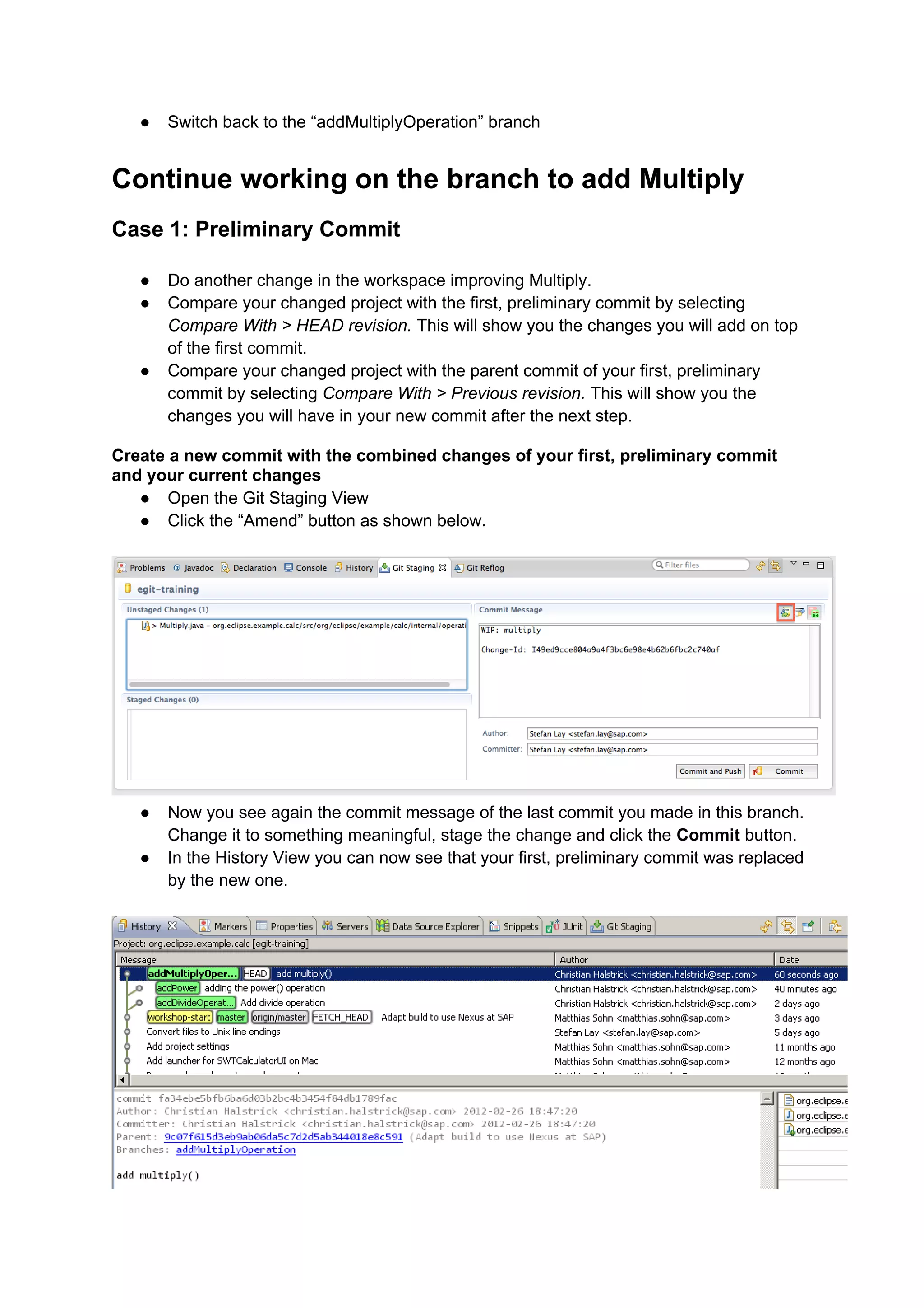 Git Tutorial Eclipsecon France 2014 Git Exercise 03 Work On