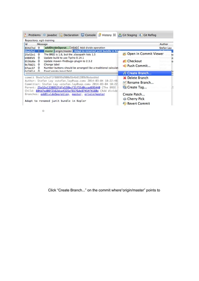 Git Tutorial Eclipsecon France 2014 Git Exercise 03 Work On
