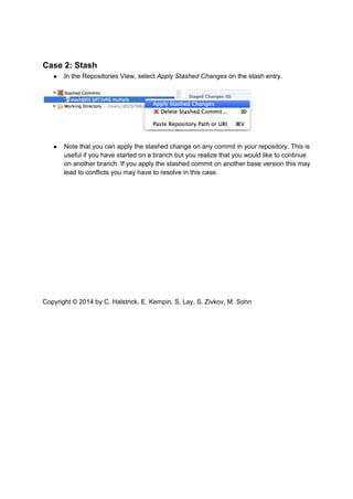 Git Tutorial EclipseCon France 2014 - Git Exercise 03 - work on branches in parallel | PDF