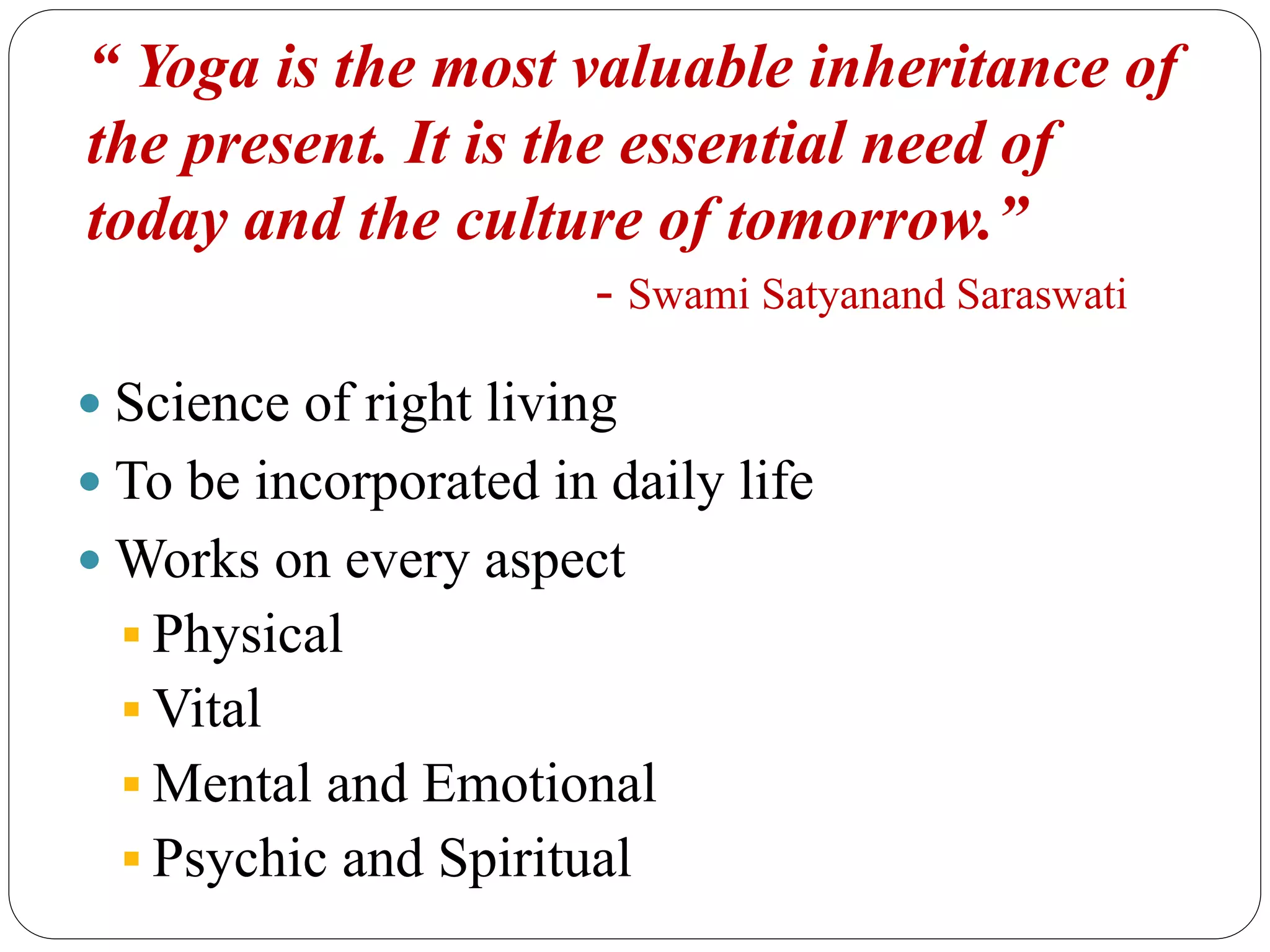 Yama Niyama - Vidya Kunte | PPT