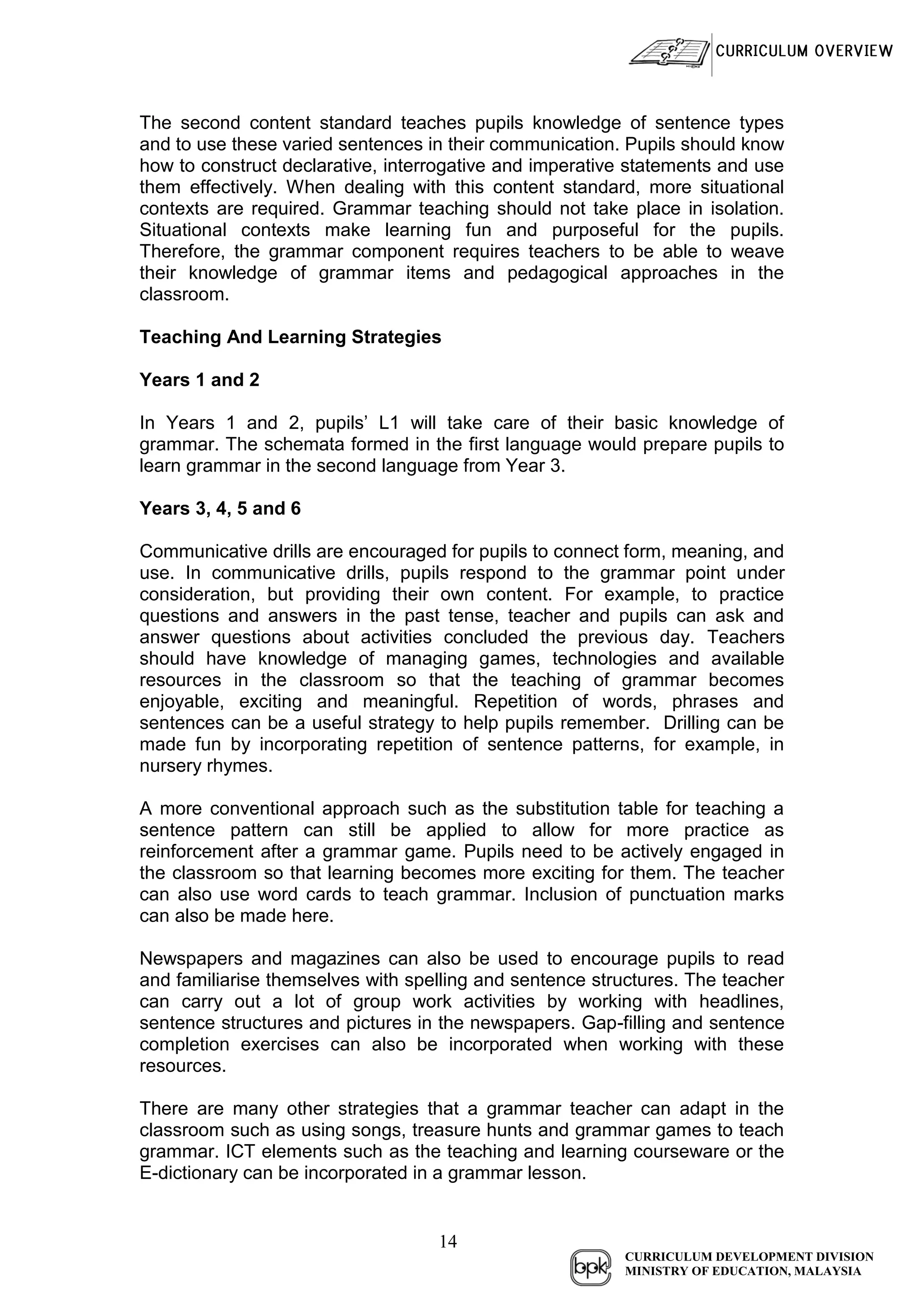 english kssr year 1 guide book | PDF