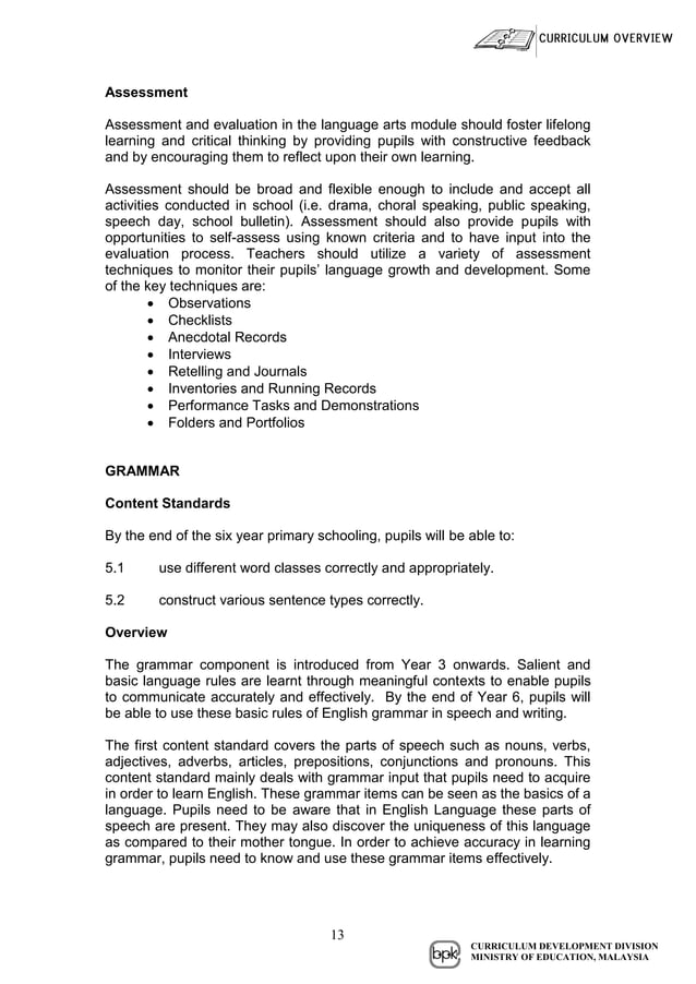 english kssr year 1 guide book | PDF