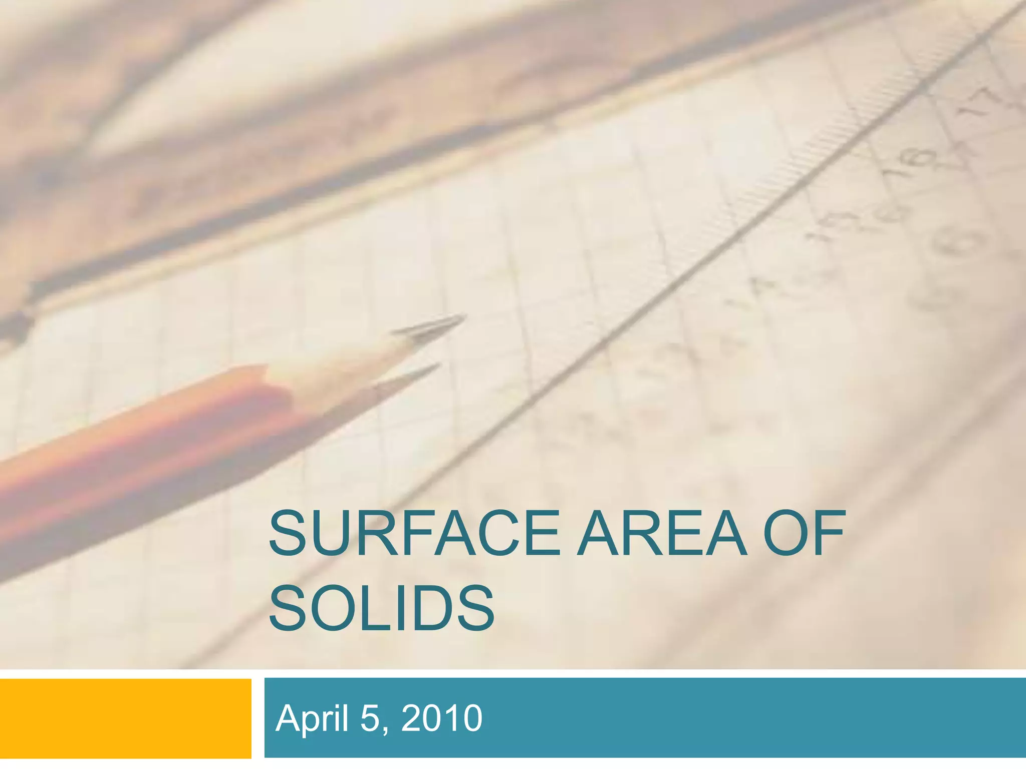 Surface area of solids Review | PPTX