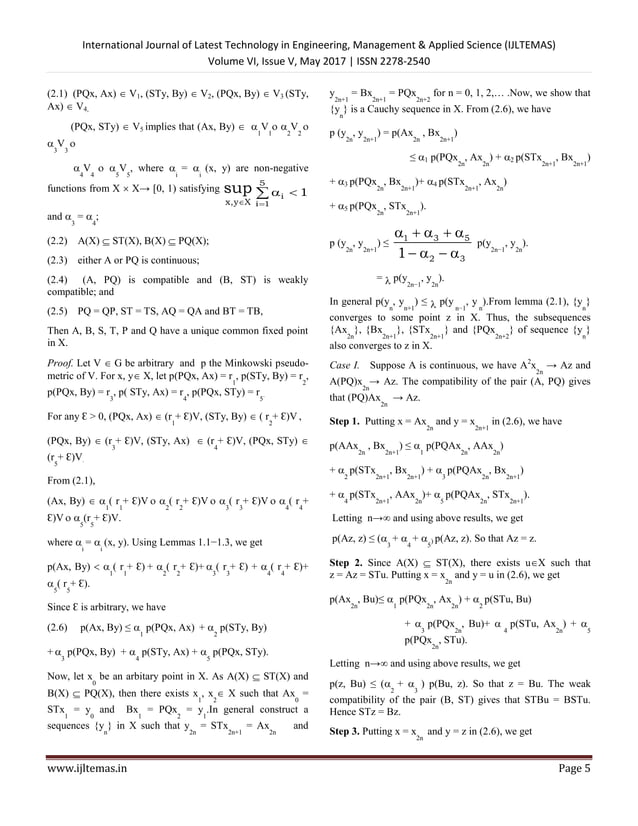 Common Fixed Point Theorems in Uniform Spaces | PDF