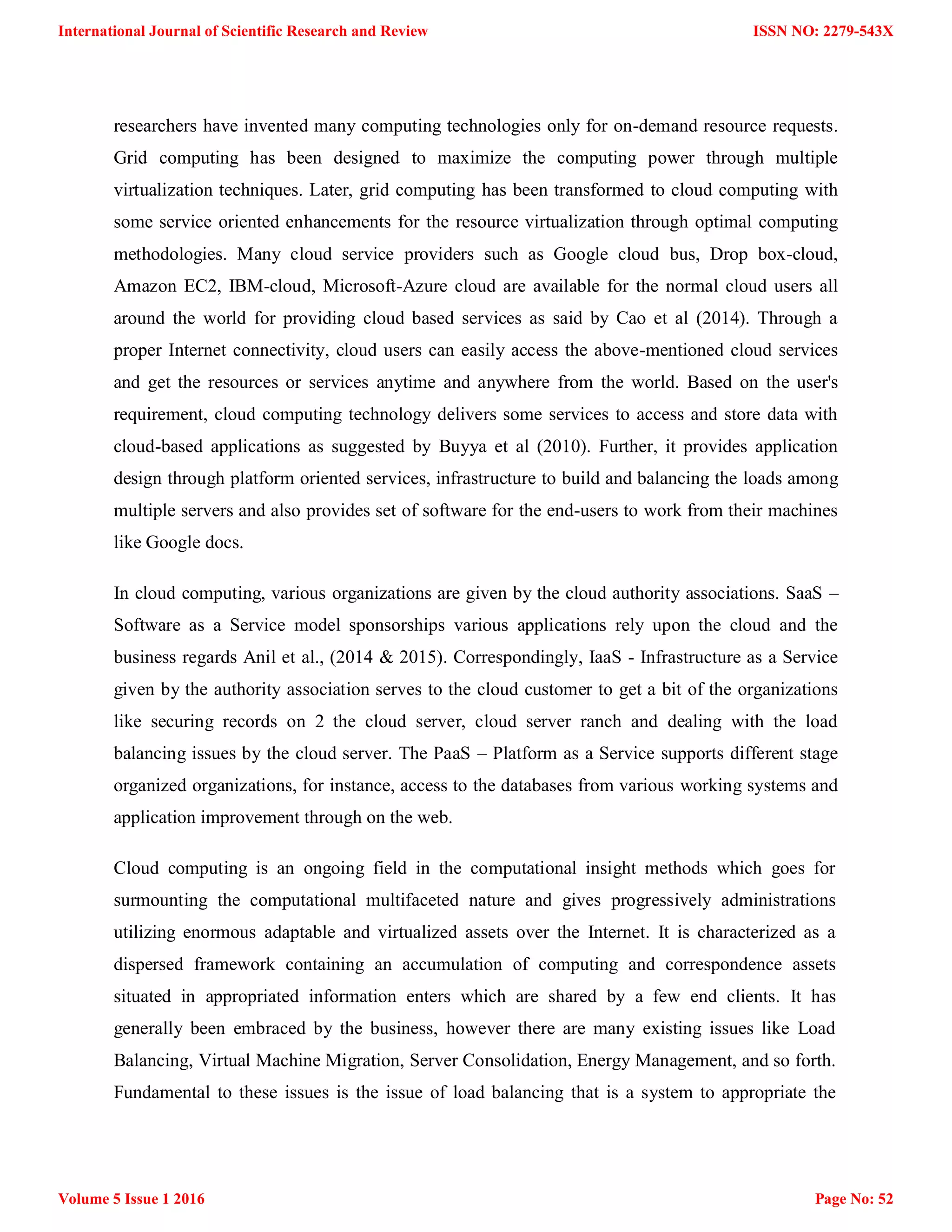 Improvement Of Energy Efficiency In Cloud Computing By Load Balancing Algorithm Pdf