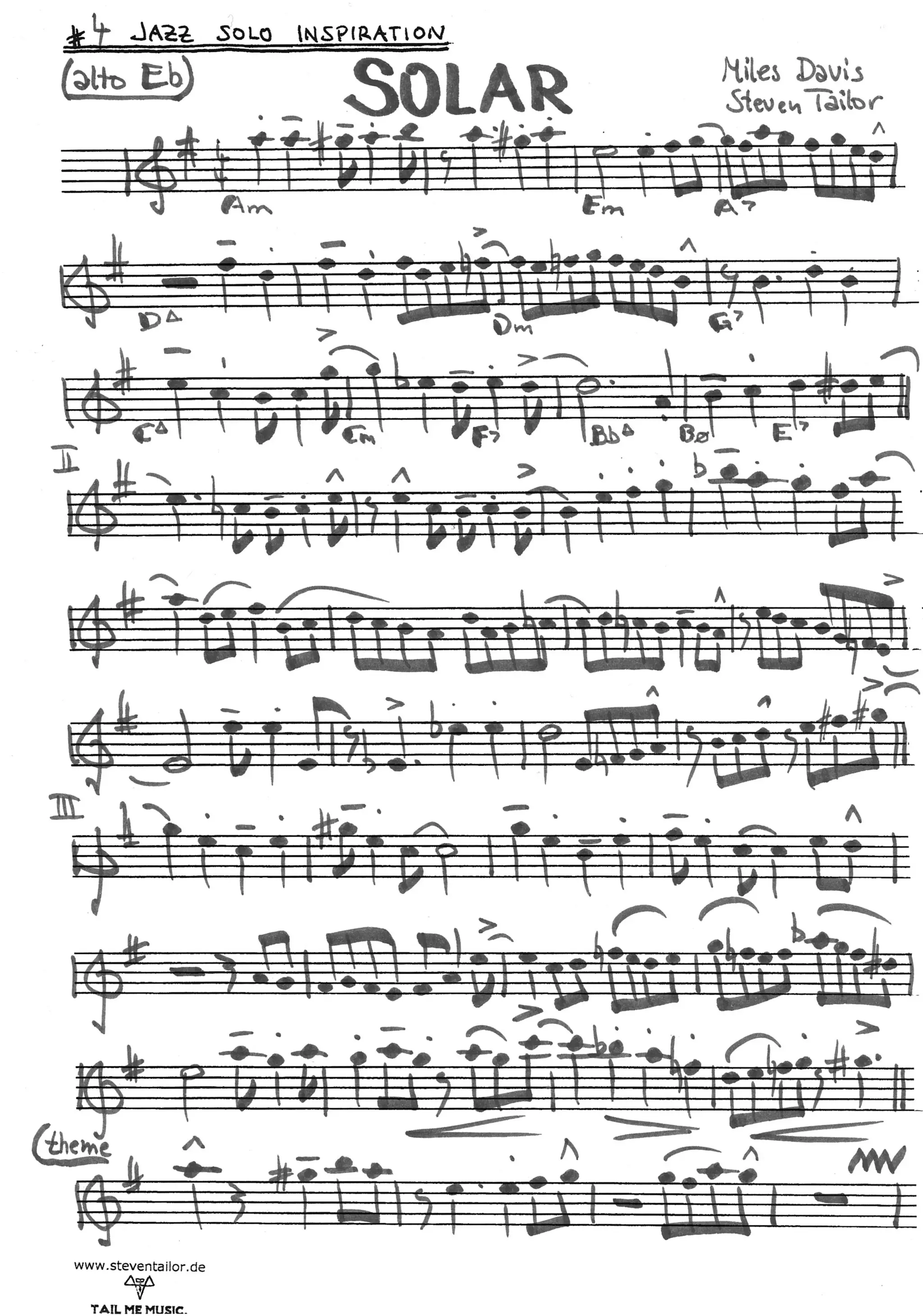 04 12 JAZZ SOLO INSPIRATION Solar on alto saxophone | PDF