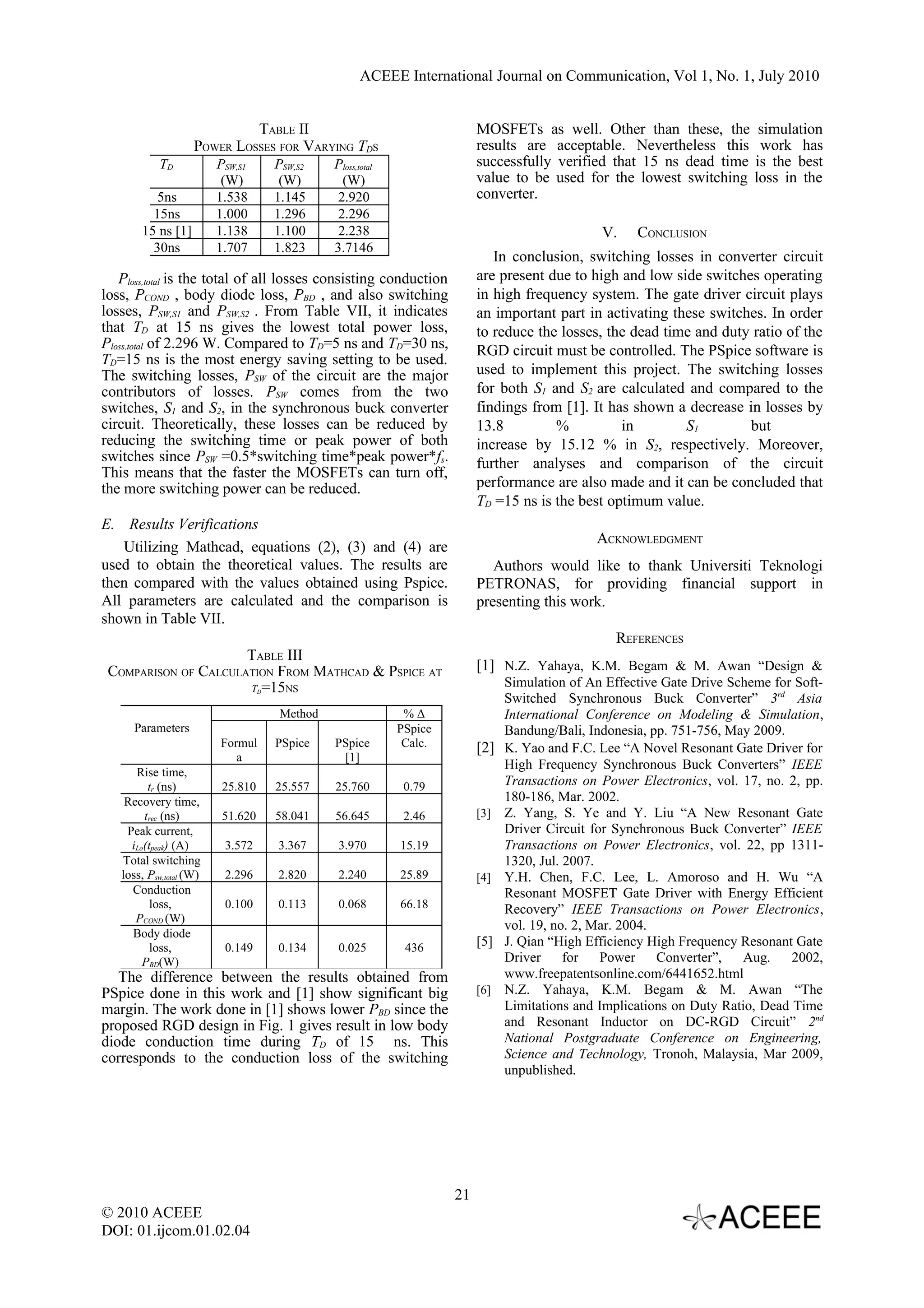 The Analysis of Dead Time on Switching Loss in High and Low Side ...