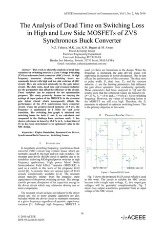 The Analysis of Dead Time on Switching Loss in High and Low Side ...