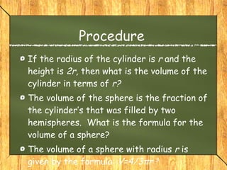 Volume of spheres | PPT