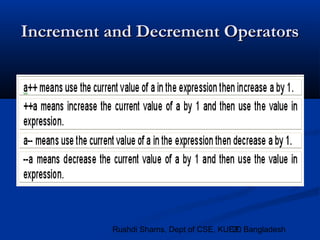 Lec 04. If-Else Statement / Increment and Decrement Operators | PPT