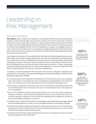 Leadership and Risk Management report | PDF