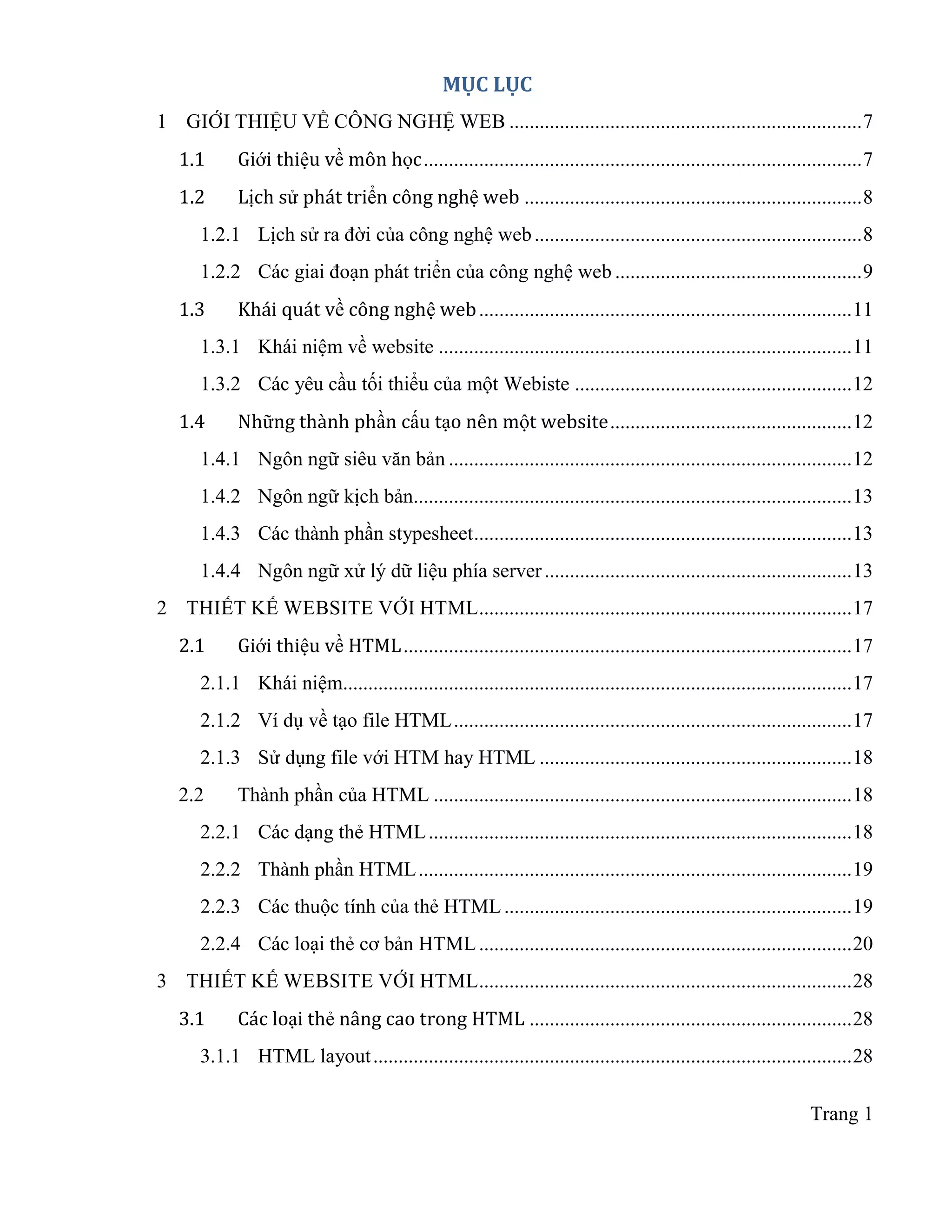 04. de cuong bai giang cong nghe web | PDF