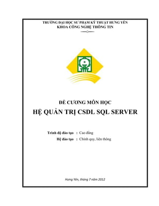 04. de cuong hqt sql server | PDF