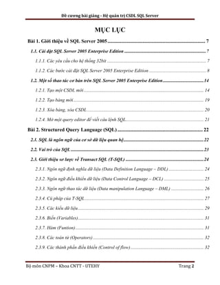 04. de cuong hqt sql server | PDF