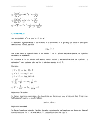 04. leyes de exponentes y logaritmos | PDF