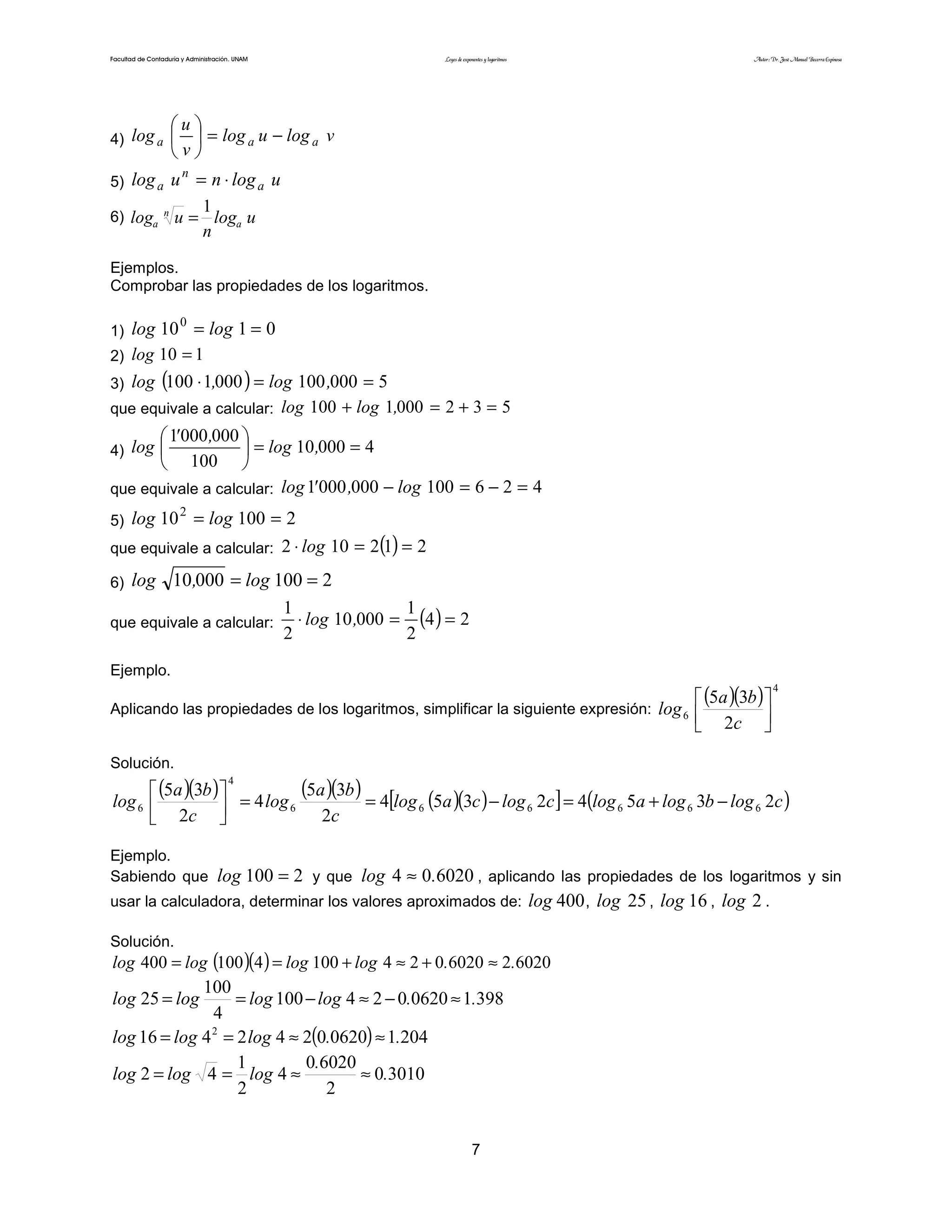 04. leyes de exponentes y logaritmos | PDF