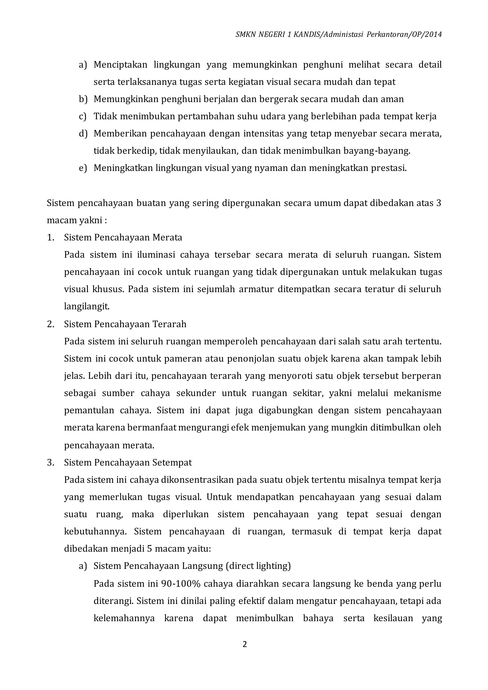04. pencahayaan ruang kerja | DOCX