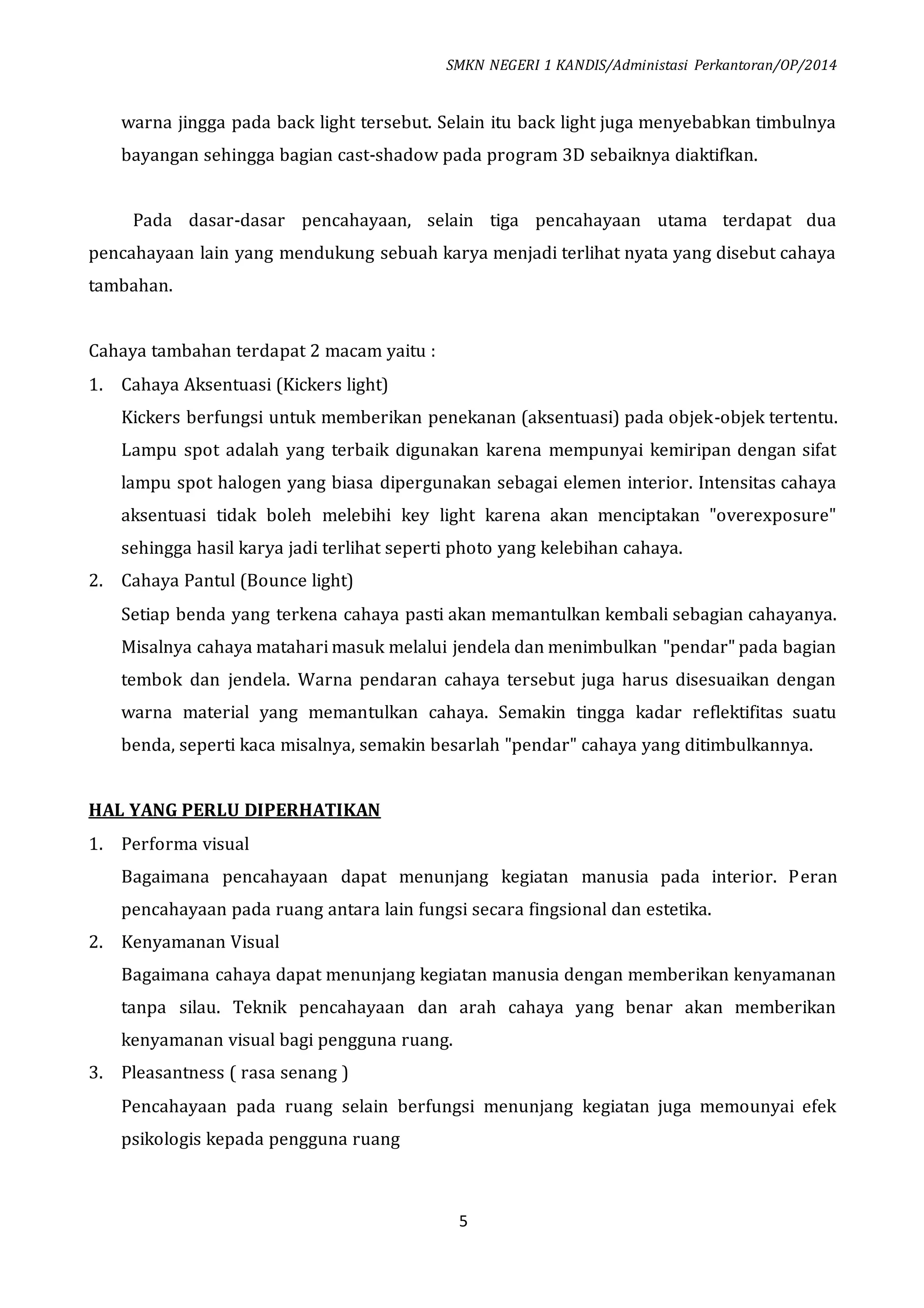 04. pencahayaan ruang kerja | DOCX