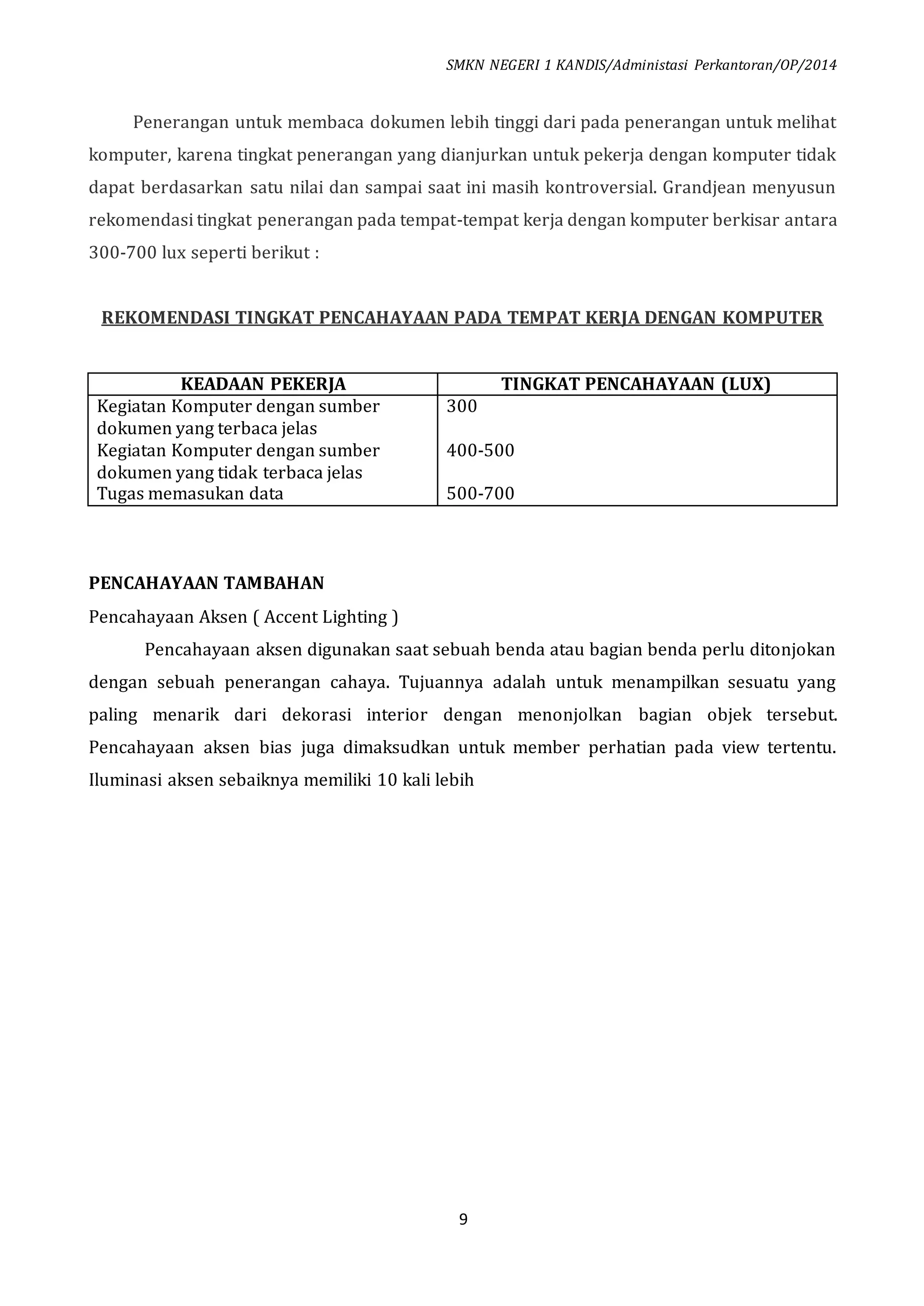 04. pencahayaan ruang kerja | DOCX