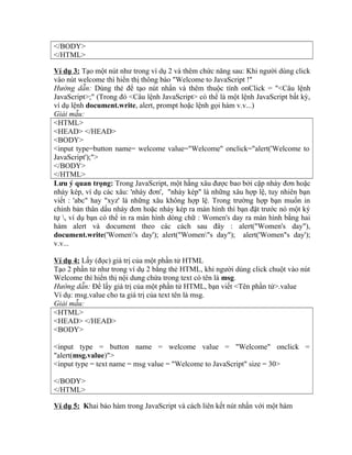 Bài tập javascript | PDF