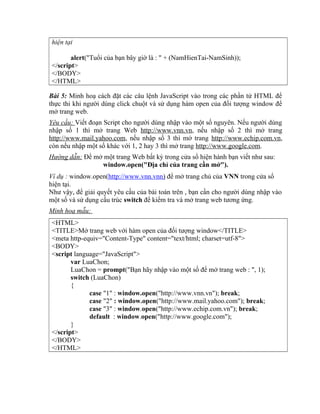 Bài tập javascript | PDF