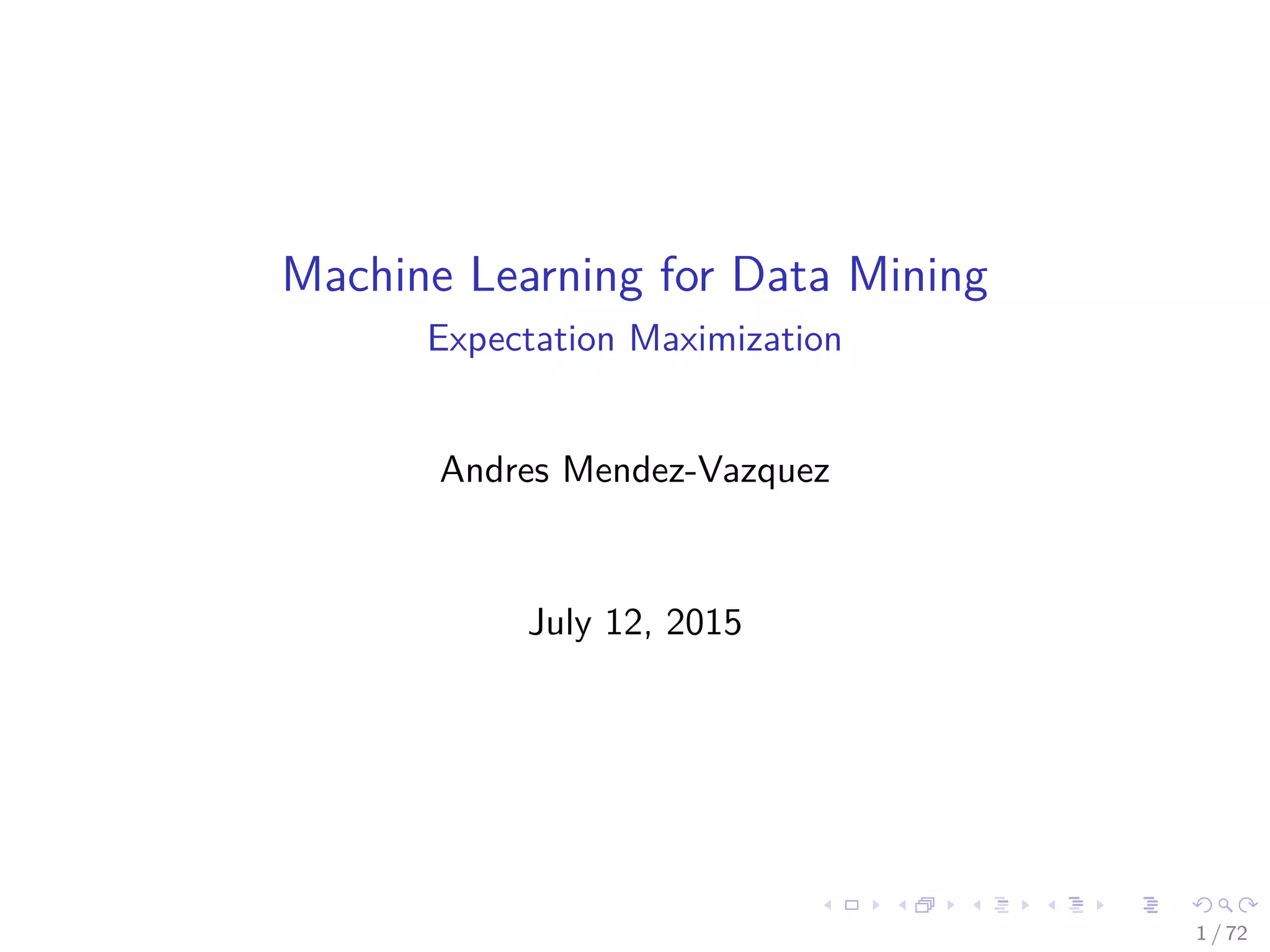 07 Machine Learning Expectation Maximization Pdf Physics Science
