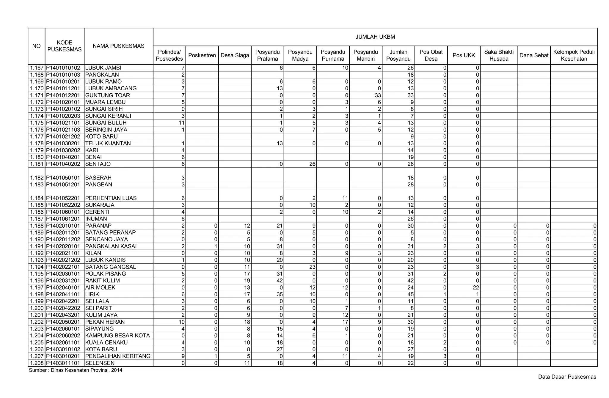 04. data dasar puskesmas final riau | PDF