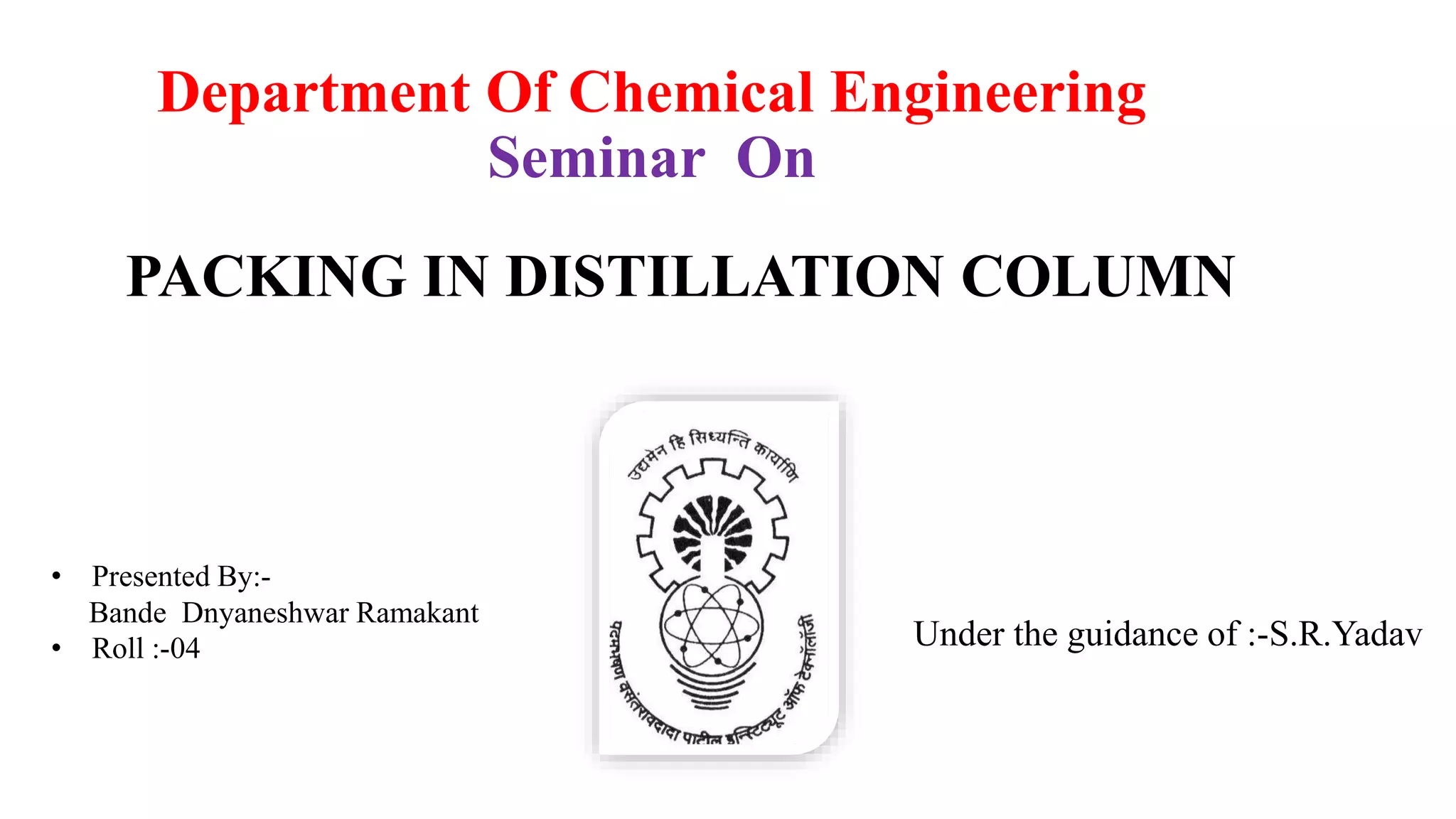 column packing in mass transfer | PPTX