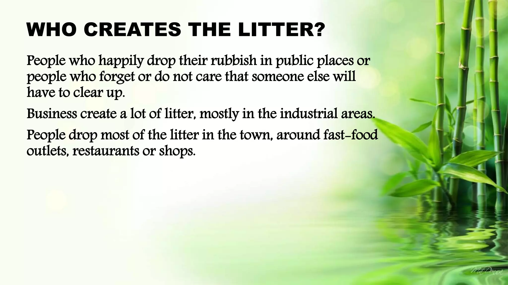 SUSTAINABILITY: WASTE AND LITTER | PPTX